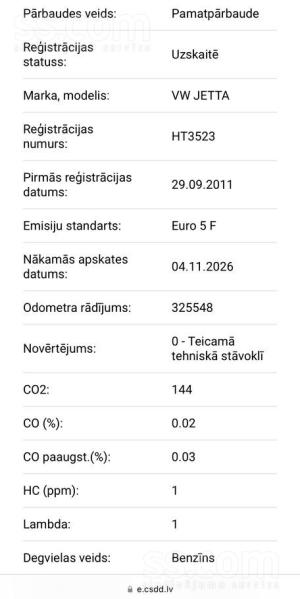 Серый Фольксваген Джетта 2011 в Елгава, объемом двигателя 1.40 л и пробегом 334 тыс. км за 3600 €, фото 21 на AUTOMOTO.COM.LV