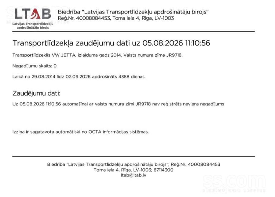 Pelēks Volkswagen Jetta 2014 Rīga, ar dzinēja tilpumu 1.60 L un nobraukumu 255 tūkst. km par 4100 €, foto 6 vietnē AUTOMOTO.COM.LV