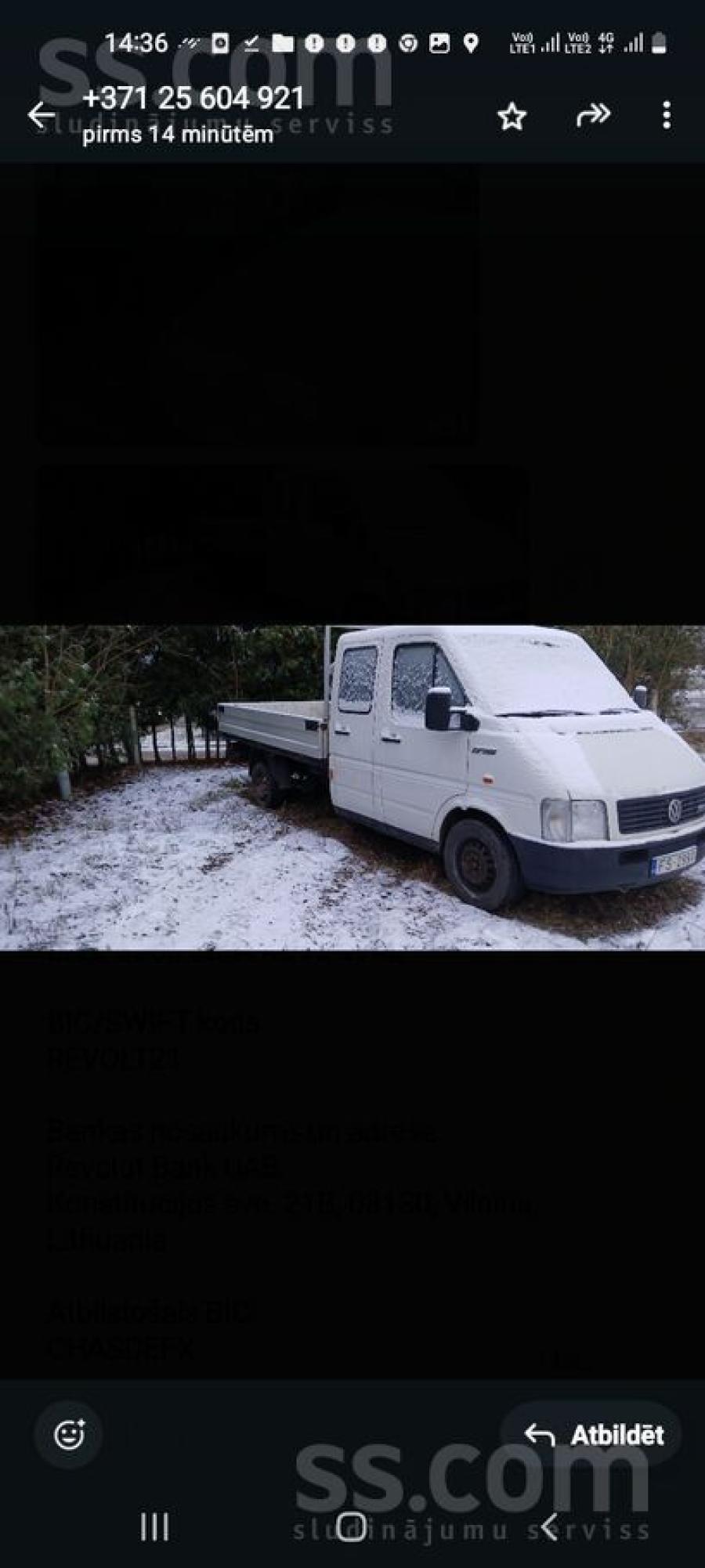 Balts Volkswagen LT 2001 Rīga, ar dzinēja tilpumu 2.50 L un nobraukumu 381 tūkst. km par 5700 €, foto 3 vietnē AUTOMOTO.COM.LV