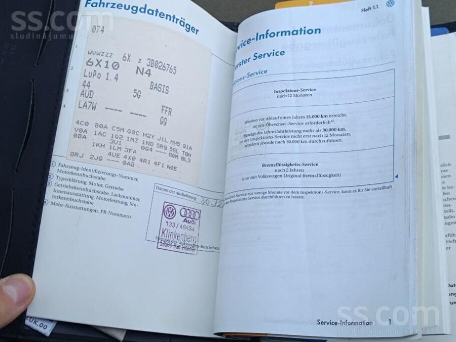 Серый Фольксваген Лупо 2003 в Рига, объемом двигателя 1.40 л и пробегом 184 тыс. км за 1380 €, фото 13 на AUTOMOTO.COM.LV