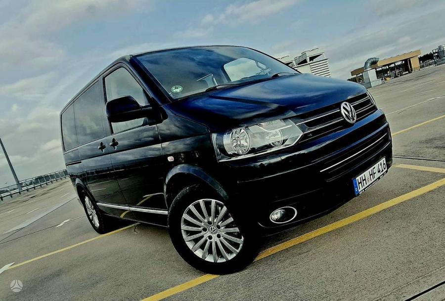 Black Volkswagen Multivan 2011 in Vilnius, with an engine capacity of 2.00 L and mileage of 199 thousand km for 14950 €, photo 1 on AUTOMOTO.COM.LV