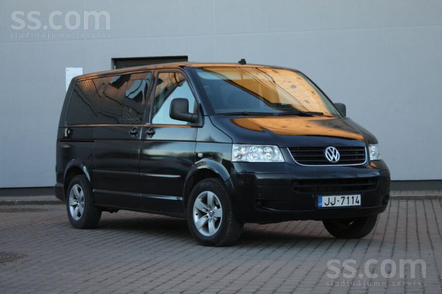Black Volkswagen Multivan 2004 in Tukums, with an engine capacity of 2.50 L and mileage of 0 thousand km for 3990 €, photo 1 on AUTOMOTO.COM.LV