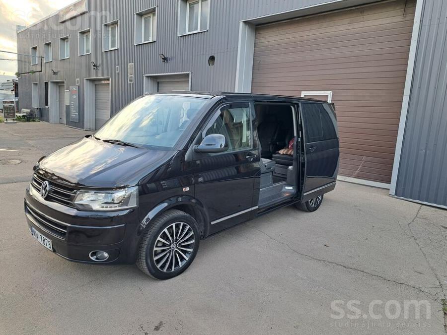 Black Volkswagen Multivan 2013 in Riga, with an engine capacity of 2.00 L and mileage of 296 thousand km for 19350 €, photo 1 on AUTOMOTO.COM.LV