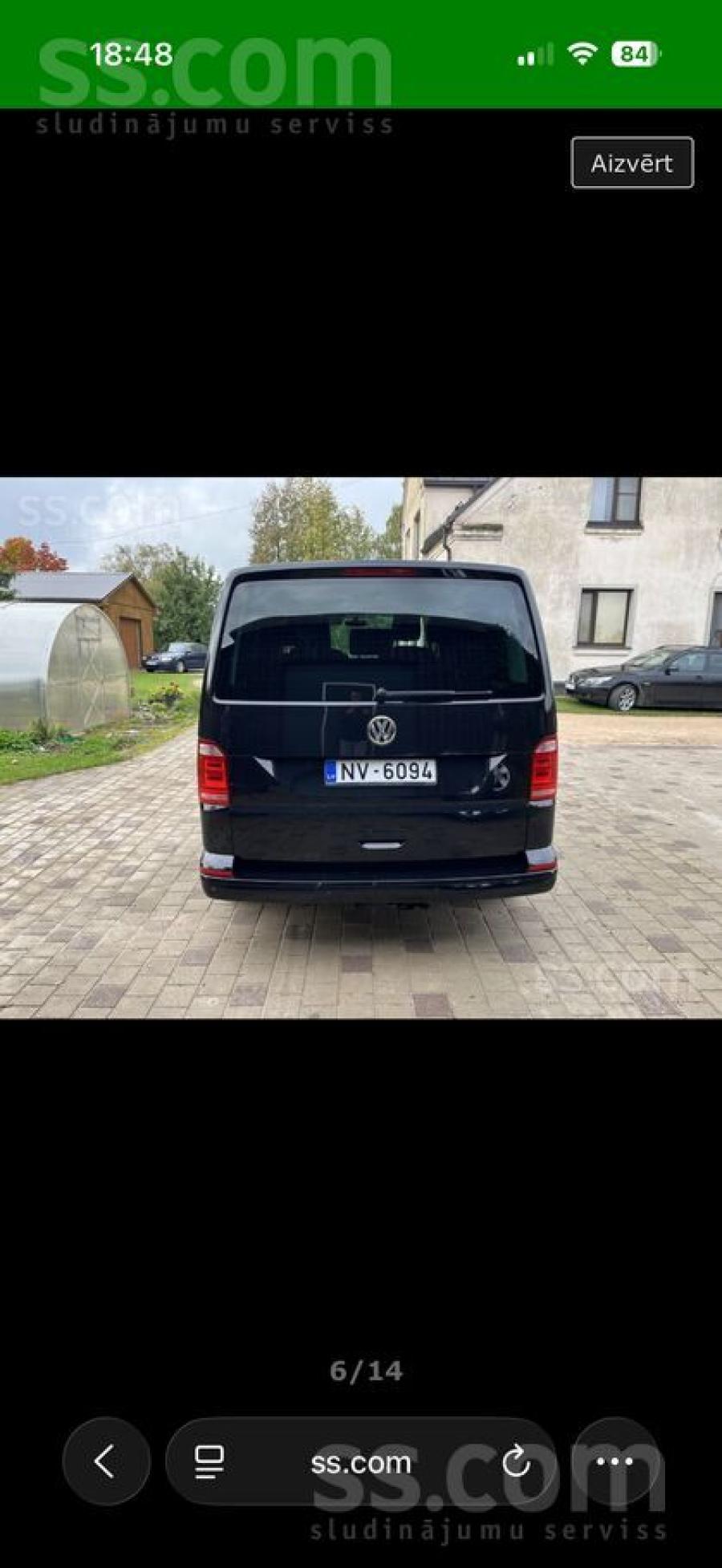 Black Volkswagen Multivan 2015 in Dobele, with an engine capacity of 2.00 L and mileage of 330 thousand km for 19000 €, photo 3 on AUTOMOTO.COM.LV