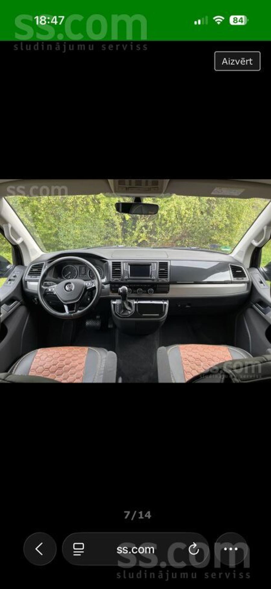 Black Volkswagen Multivan 2015 in Dobele, with an engine capacity of 2.00 L and mileage of 330 thousand km for 19000 €, photo 6 on AUTOMOTO.COM.LV
