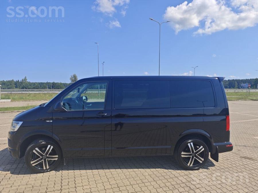 Black Volkswagen Multivan 2019 in Riga, with an engine capacity of 2.00 L and mileage of 48 thousand km for 38720 €, photo 1 on AUTOMOTO.COM.LV