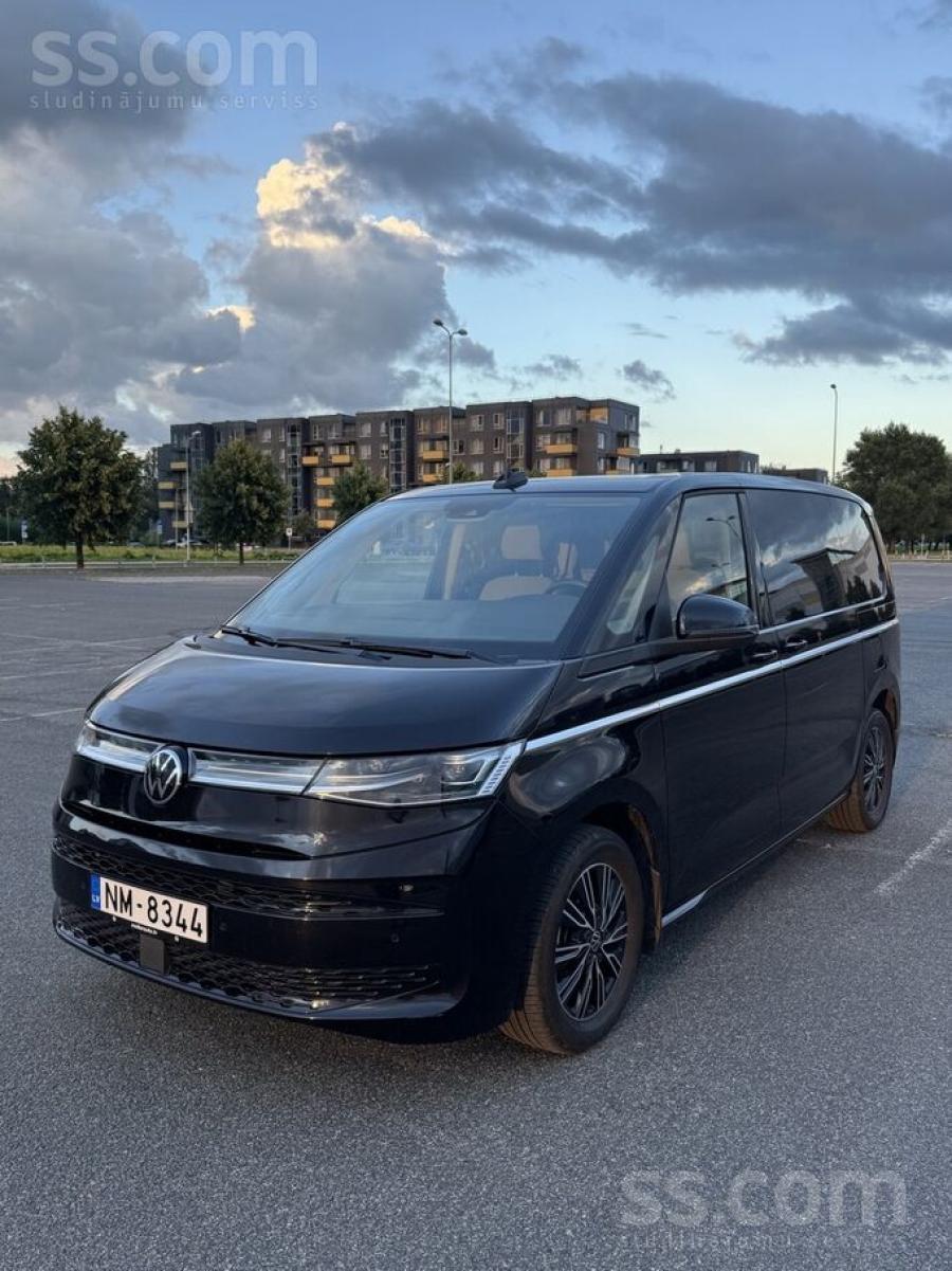 Black Volkswagen Multivan 2023 in Riga, with an engine capacity of 2.00 L and mileage of 35 thousand km for 50000 €, photo 1 on AUTOMOTO.COM.LV