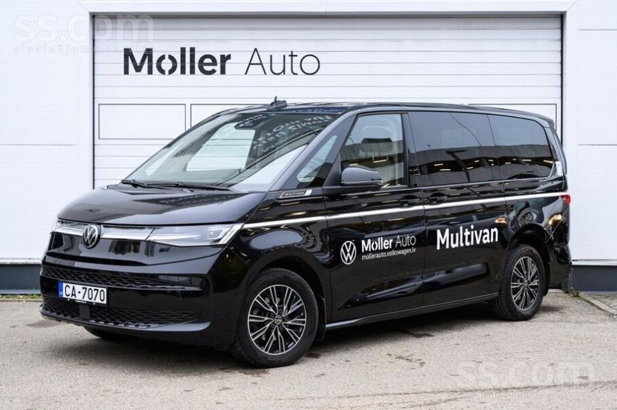 Black Volkswagen Multivan 2026 in Riga, with an engine capacity of 2.00 L and mileage of 17 thousand km for 58700 €, photo 1 on AUTOMOTO.COM.LV