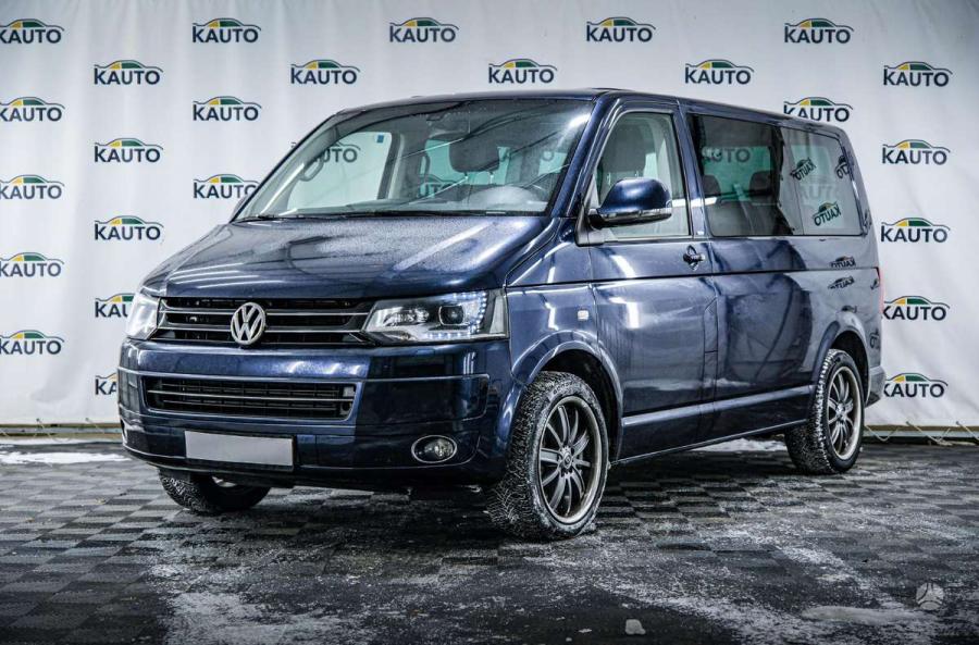 Blue Volkswagen Multivan 2014 in Kaunas, with an engine capacity of 2.00 L and mileage of 289 thousand km for 16990 €, photo 1 on AUTOMOTO.COM.LV