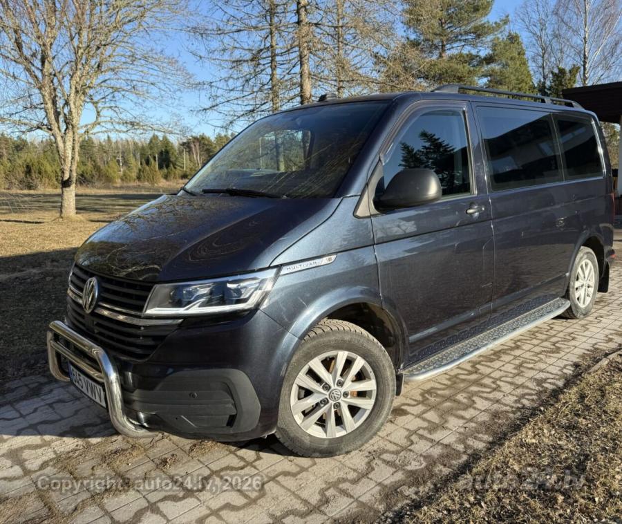 Blue Volkswagen Multivan 2021 in Tallinn, with an engine capacity of 2.00 L and mileage of 72 thousand km for 42000 €, photo 1 on AUTOMOTO.COM.LV