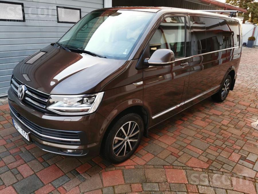 Brown Volkswagen Multivan 2017 in Liepaja, with an engine capacity of 2.00 L and mileage of 193 thousand km for 30500 €, photo 1 on AUTOMOTO.COM.LV