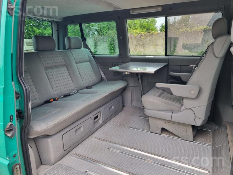 Green Volkswagen Multivan 2000 in Ogre, with an engine capacity of 2.50 L and mileage of 222 thousand km for 7350 €, photo 14 on AUTOMOTO.COM.LV