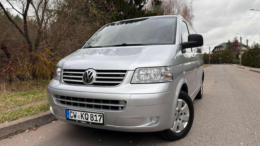 Grey Volkswagen Multivan 2005 in Vilnius, with an engine capacity of 1.90 L and mileage of 368 thousand km for 8290 €, photo 1 on AUTOMOTO.COM.LV