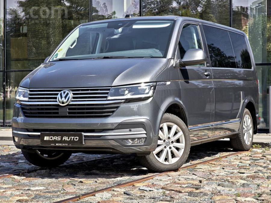 Grey Volkswagen Multivan 2022 in Riga, with an engine capacity of 2.00 L and mileage of 78 thousand km for 47777 €, photo 1 on AUTOMOTO.COM.LV