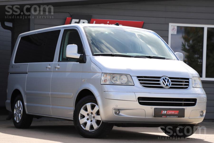 Grey Volkswagen Multivan 2007 in Tukums, with an engine capacity of 2.50 L and mileage of 303 thousand km for 8200 €, photo 1 on AUTOMOTO.COM.LV