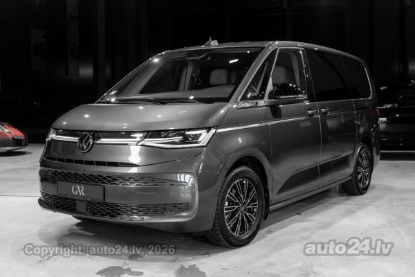 Grey Volkswagen Multivan 2024 in Riga, with an engine capacity of 2.00 L and mileage of 6 thousand km for 53880 €, photo 1 on AUTOMOTO.COM.LV