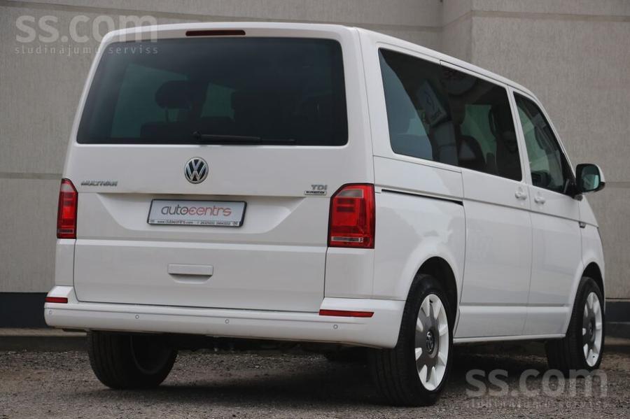 White Volkswagen Multivan 2016 in Tukums, with an engine capacity of 2.00 L and mileage of 243 thousand km for 19568 €, photo 30 on AUTOMOTO.COM.LV
