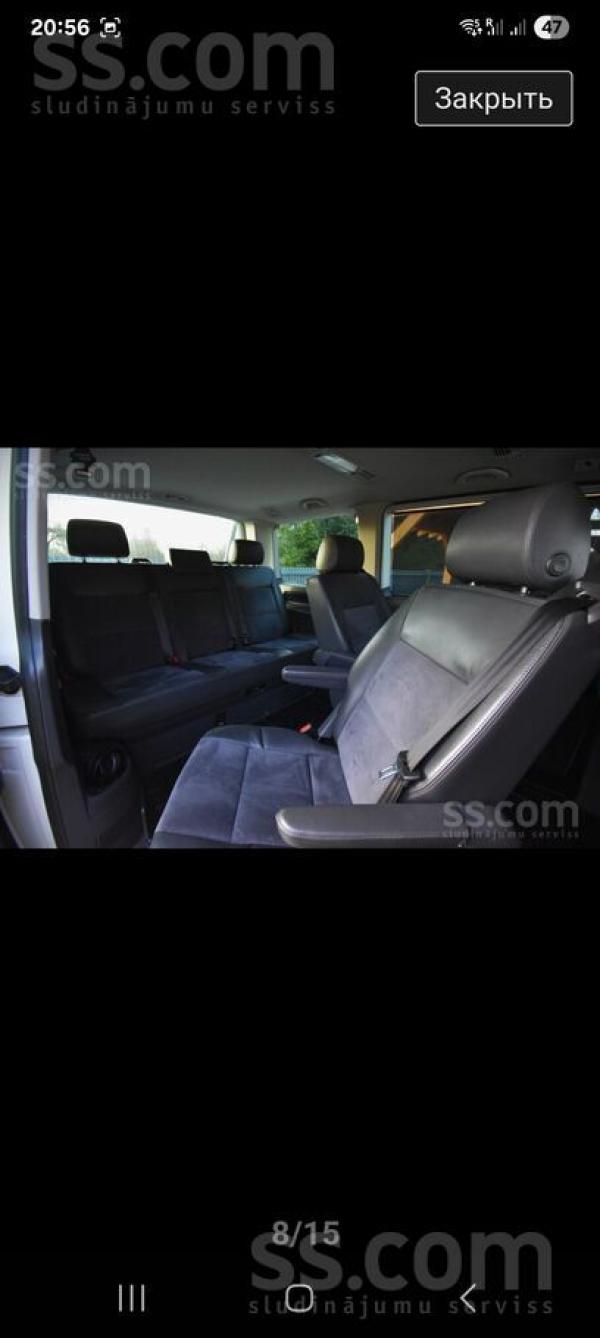 Balts Volkswagen Multivan 2014 Ventspils, ar dzinēja tilpumu 2.00 L un nobraukumu 355 tūkst. km par 16000 €, foto 9 vietnē AUTOMOTO.COM.LV