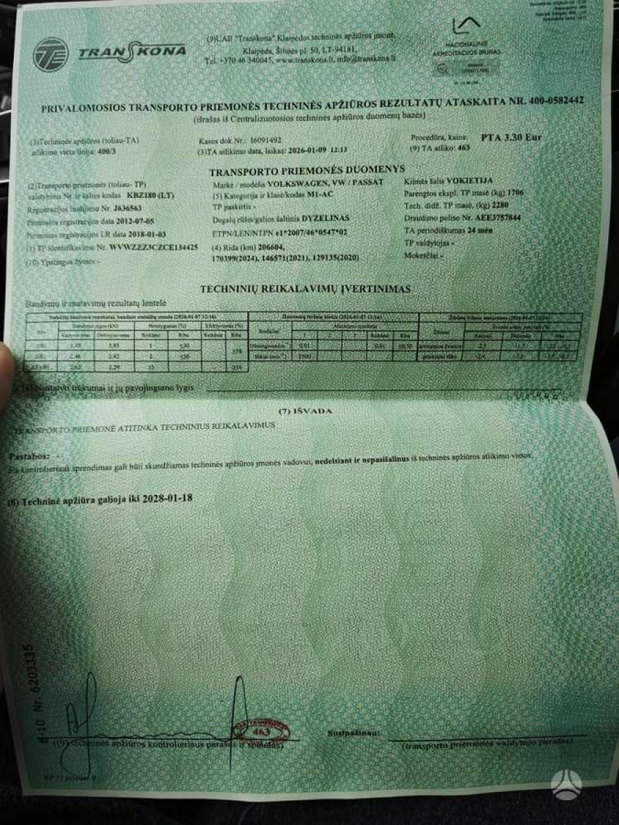 Синий Фольксваген Пассат Альтрак 2012 в Клайпеда, объемом двигателя 1.97 л и пробегом 210 тыс. км за 7500 €, фото 16 на AUTOMOTO.COM.LV