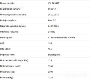 Серый Фольксваген Пассат Альтрак 2012 в Лиепая, объемом двигателя 2.00 л и пробегом 214 тыс. км за 10000 €, фото 22 на AUTOMOTO.COM.LV