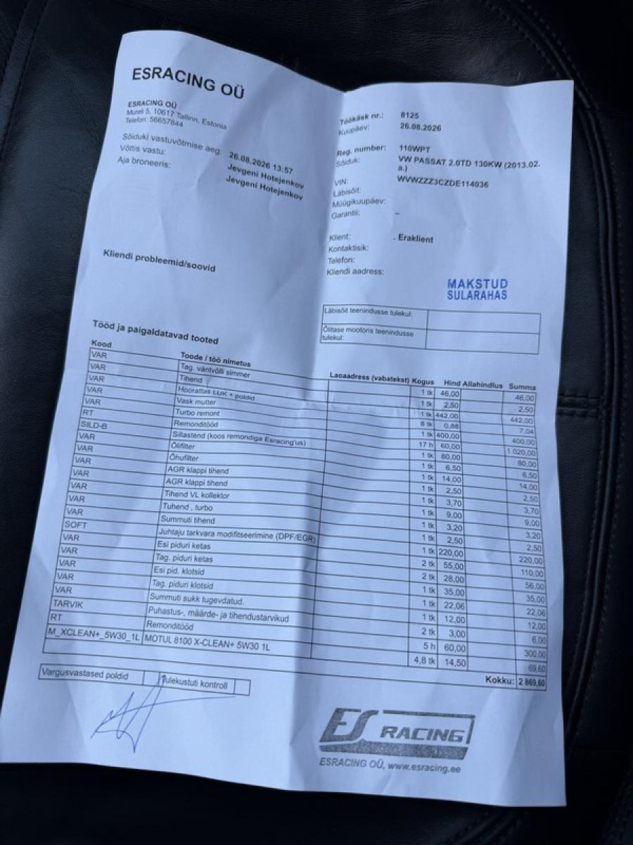 Фольксваген Пассат Альтрак 2013 в Таллин, объемом двигателя 2.00 л и пробегом 304 тыс. км за 7600 €, фото 29 на AUTOMOTO.COM.LV