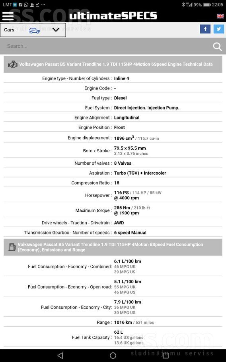 Черный Фольксваген Пассат Б5 2000 в Балви, объемом двигателя 1.90 л и пробегом 357 тыс. км за 1530 €, фото 8 на AUTOMOTO.COM.LV