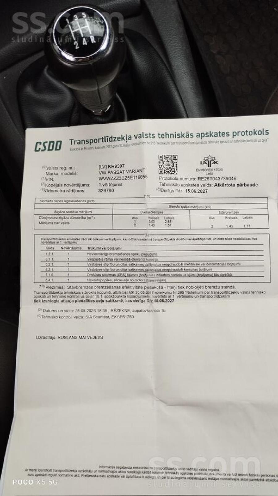 Melns Volkswagen Passat B5 2005 Madona, ar dzinēja tilpumu 1.90 L un nobraukumu 330 tūkst. km par 450 €, foto 8 vietnē AUTOMOTO.COM.LV