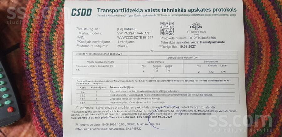 Синий Фольксваген Пассат Б5 2000 в Рига, объемом двигателя 1.90 л и пробегом 354 тыс. км за 2000 €, фото 7 на AUTOMOTO.COM.LV