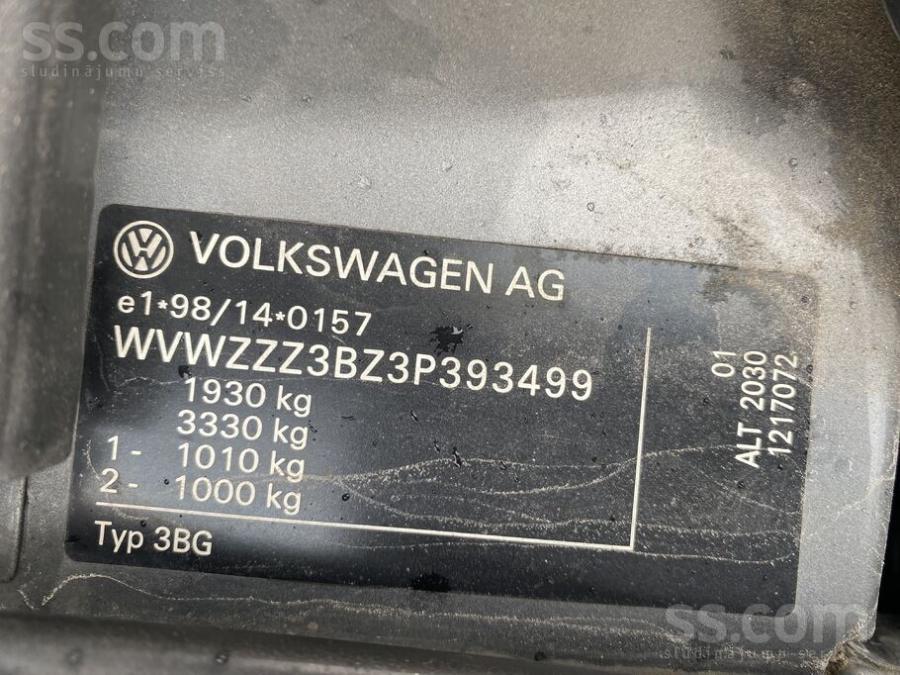 Pelēks Volkswagen Passat B5 2003 Jelgava, ar dzinēja tilpumu 2.00 L un nobraukumu 168 tūkst. km par 1150 €, foto 12 vietnē AUTOMOTO.COM.LV
