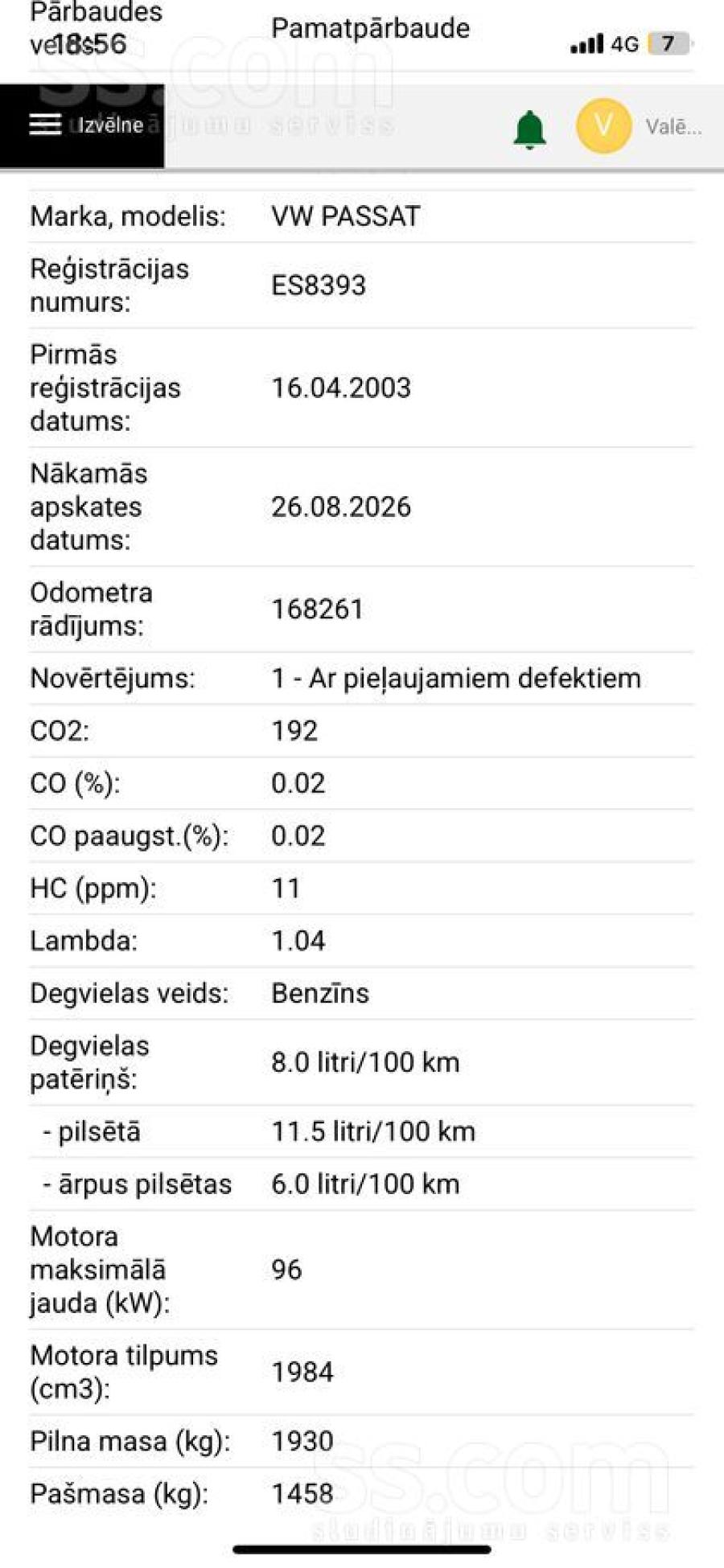 Pelēks Volkswagen Passat B5 2003 Jelgava, ar dzinēja tilpumu 2.00 L un nobraukumu 168 tūkst. km par 1150 €, foto 14 vietnē AUTOMOTO.COM.LV