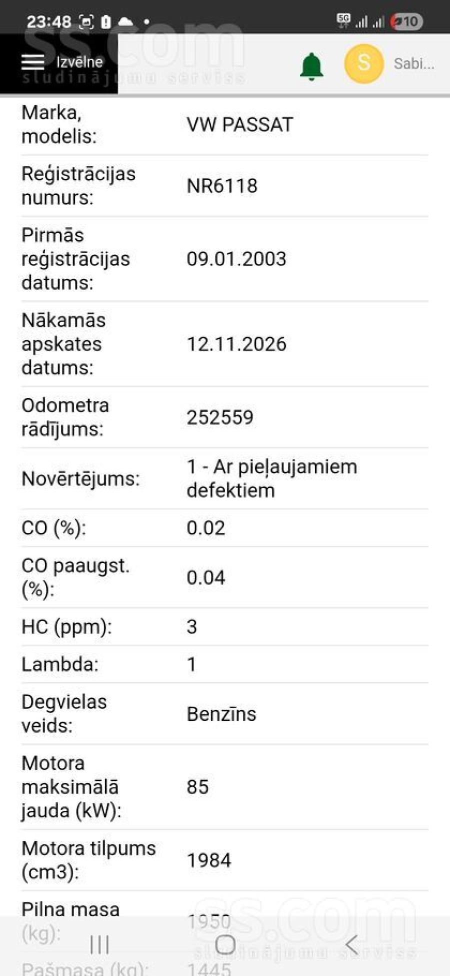 Серый Фольксваген Пассат Б5 2003 в Рига, объемом двигателя 2.00 л и пробегом 0 тыс. км за 1450 €, фото 14 на AUTOMOTO.COM.LV