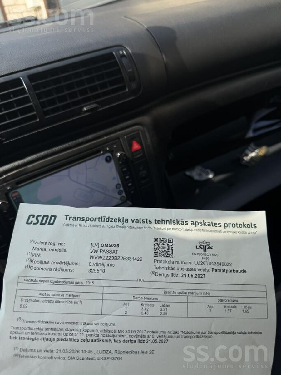 Pelēks Volkswagen Passat B5 2002 Ludza, ar dzinēja tilpumu 1.90 L un nobraukumu 325 tūkst. km par 2950 €, foto 20 vietnē AUTOMOTO.COM.LV