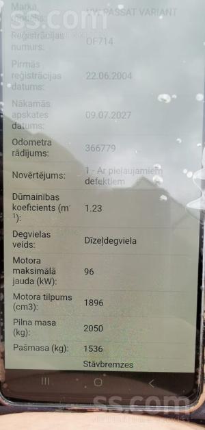 Серый Фольксваген Пассат Б5 2004 в Даугавпилс, объемом двигателя 1.90 л и пробегом 367 тыс. км за 1650 €, фото 26 на AUTOMOTO.COM.LV