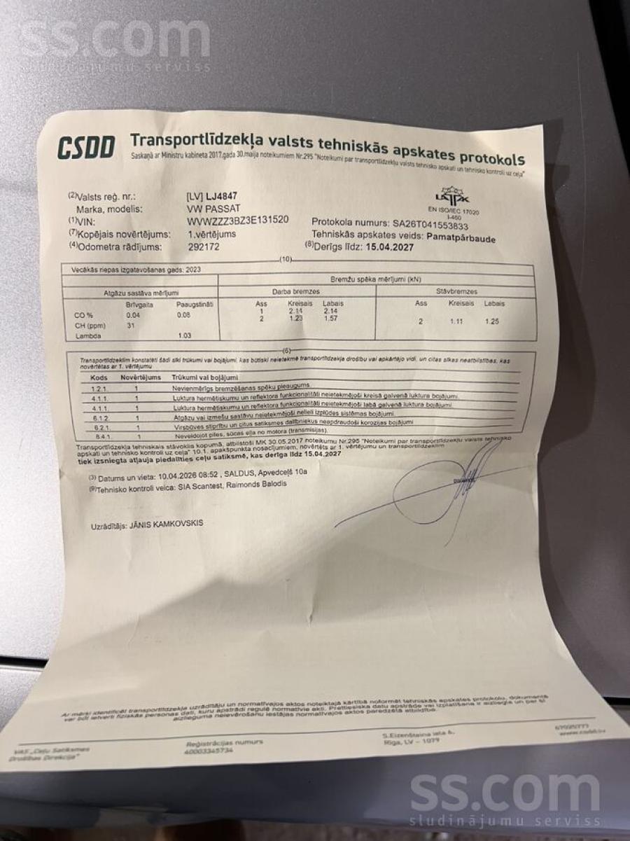Фольксваген Пассат Б5 2002 в Салдус, объемом двигателя 2.30 л и пробегом 294 тыс. км за 2350 €, фото 21 на AUTOMOTO.COM.LV