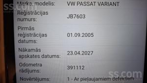Фольксваген Пассат Б5 2005 в Даугавпилс, объемом двигателя 1.90 л и пробегом 391 тыс. км за 930 €, фото 21 на AUTOMOTO.COM.LV