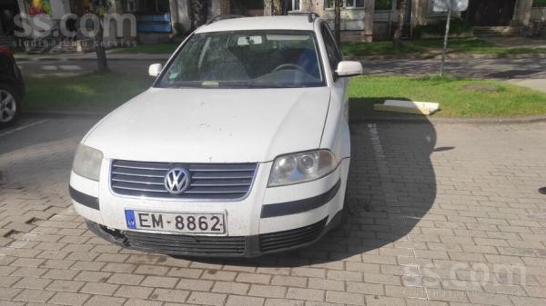 White Volkswagen Passat B5 2002 in Ogre, with an engine capacity of 1.90 L and mileage of 420 thousand km for 1499 €, photo 2 on AUTOMOTO.COM.LV