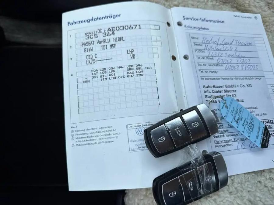 Pelēks Volkswagen Passat B6 2009 Limbaži, ar dzinēja tilpumu 2.00 L un nobraukumu 289 tūkst. km par 4250 €, foto 12 vietnē AUTOMOTO.COM.LV
