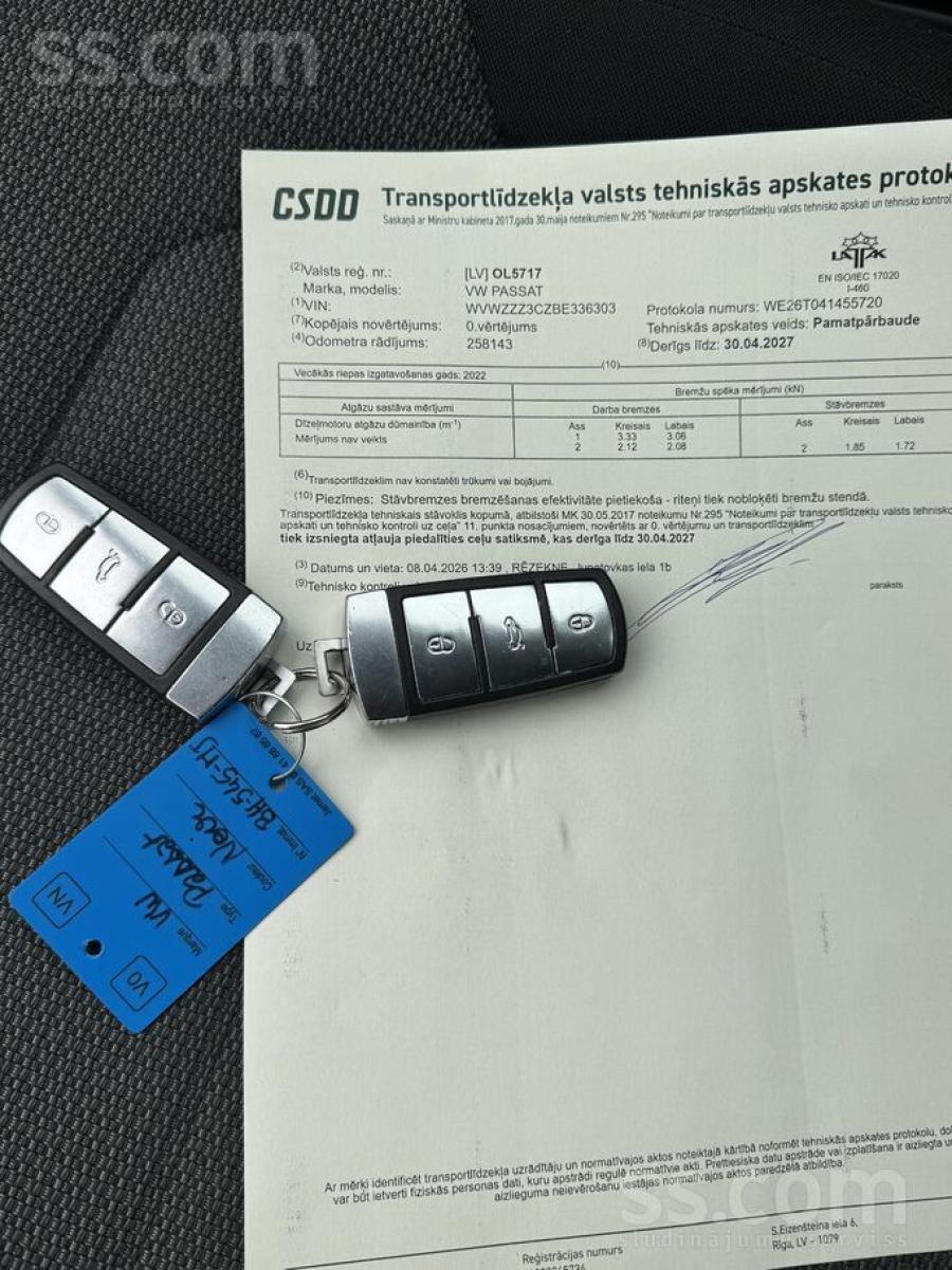 Melns Volkswagen Passat B7 2011 Rēzekne, ar dzinēja tilpumu 2.00 L un nobraukumu 258 tūkst. km par 5700 €, foto 11 vietnē AUTOMOTO.COM.LV