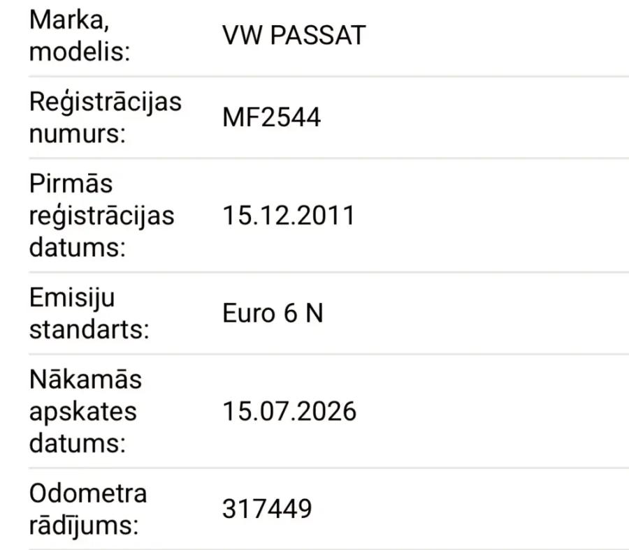 Black Volkswagen Passat B7 2011 in Riga, with an engine capacity of 2.00 L and mileage of 318 thousand km for 3990 €, photo 31 on AUTOMOTO.COM.LV