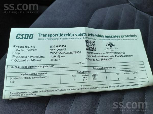 Melns Volkswagen Passat B7 2011 Rīga, ar dzinēja tilpumu 2.00 L un nobraukumu 490 tūkst. km par 3150 €, foto 10 vietnē AUTOMOTO.COM.LV