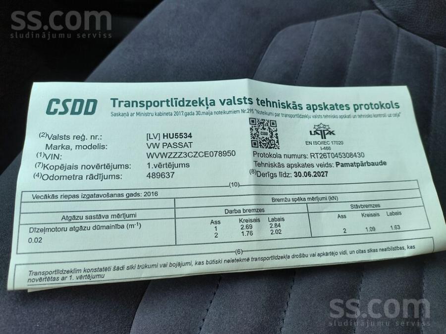 Черный Фольксваген Пассат Б7 2011 в Рига, объемом двигателя 2.00 л и пробегом 490 тыс. км за 3150 €, фото 11 на AUTOMOTO.COM.LV