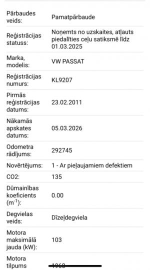 Pelēks Volkswagen Passat B7 2011 Rīga, ar dzinēja tilpumu 2.00 L un nobraukumu 293 tūkst. km par 4490 €, foto 38 vietnē AUTOMOTO.COM.LV