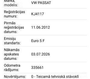 Pelēks Volkswagen Passat B7 2012 Rīga, ar dzinēja tilpumu 2.00 L un nobraukumu 336 tūkst. km par 4190 €, foto 26 vietnē AUTOMOTO.COM.LV