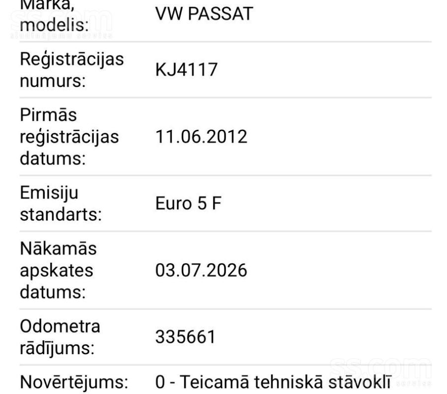 Pelēks Volkswagen Passat B7 2012 Rīga, ar dzinēja tilpumu 2.00 L un nobraukumu 336 tūkst. km par 4190 €, foto 26 vietnē AUTOMOTO.COM.LV