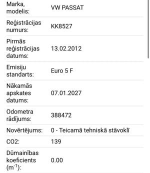 Grey Volkswagen Passat B7 2012 in Riga, with an engine capacity of 2.00 L and mileage of 389 thousand km for 4990 €, photo 31 on AUTOMOTO.COM.LV