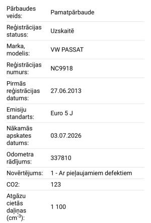 Серый Фольксваген Пассат Б7 2013 в Рига, объемом двигателя 2.00 л и пробегом 339 тыс. км за 4290 €, фото 37 на AUTOMOTO.COM.LV