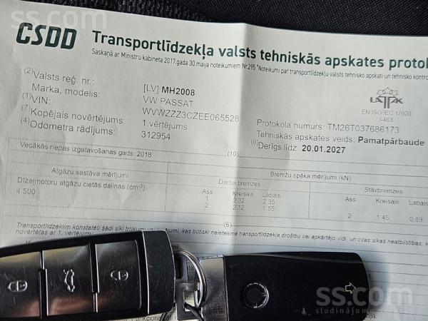 Grey Volkswagen Passat B7 2014 in Riga, with an engine capacity of 2.00 L and mileage of 315 thousand km for 4450 €, photo 7 on AUTOMOTO.COM.LV