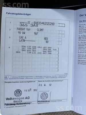 Фольксваген Пассат Б7 2012 в Огре, объемом двигателя 1.40 л и пробегом 232 тыс. км за 6290 €, фото 17 на AUTOMOTO.COM.LV