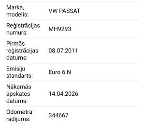 White Volkswagen Passat B7 2011 in Riga, with an engine capacity of 2.00 L and mileage of 345 thousand km for 4190 €, photo 28 on AUTOMOTO.COM.LV