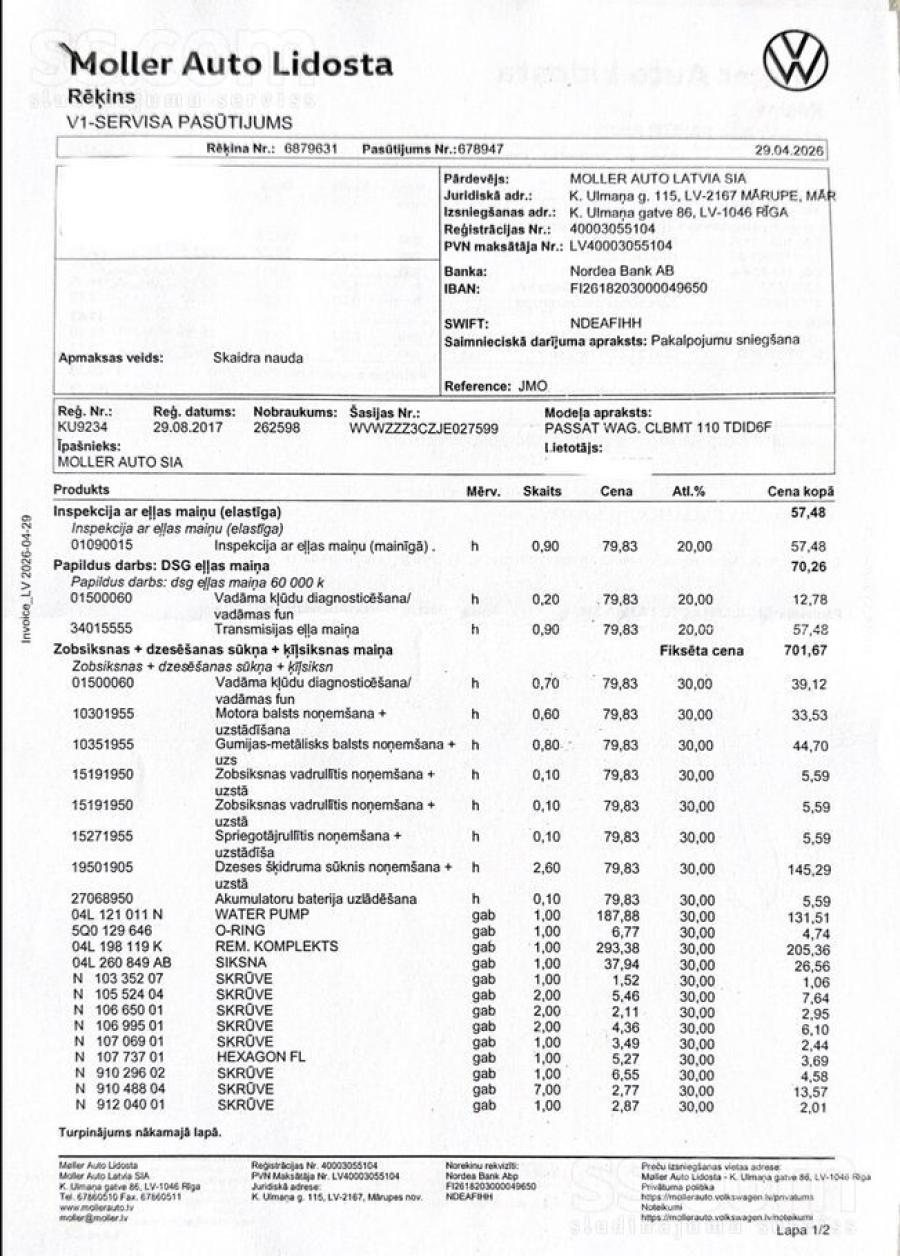 Черный Фольксваген Пассат Б8 2017 в Елгава, объемом двигателя 2.00 л и пробегом 262 тыс. км за 13600 €, фото 16 на AUTOMOTO.COM.LV